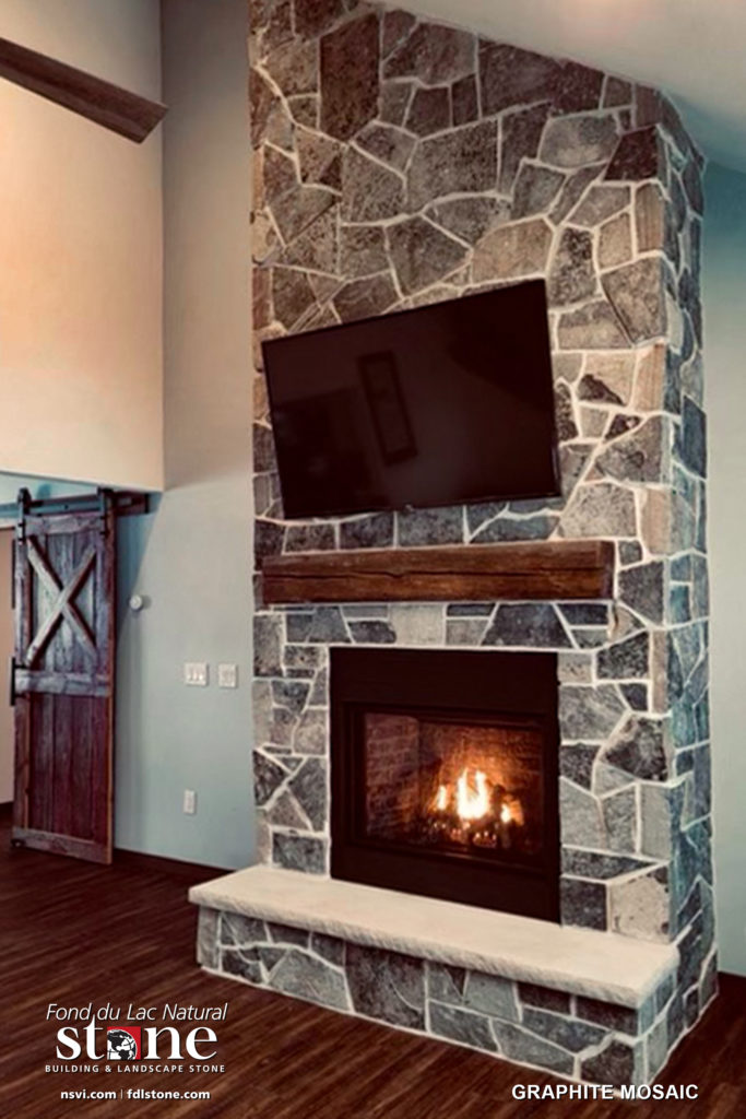 Graphite Mosaic™ - Fireplace - Fond du Lac Natural Stone